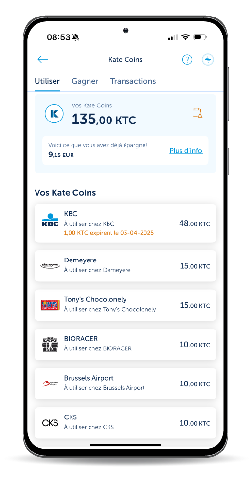 Gagnez du temps et de l'argent avec Kate et Kate Coin - KBC Brussels Banque & Assurance